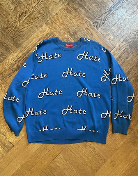 Supreme Fw13 Hate Sweater Grailed