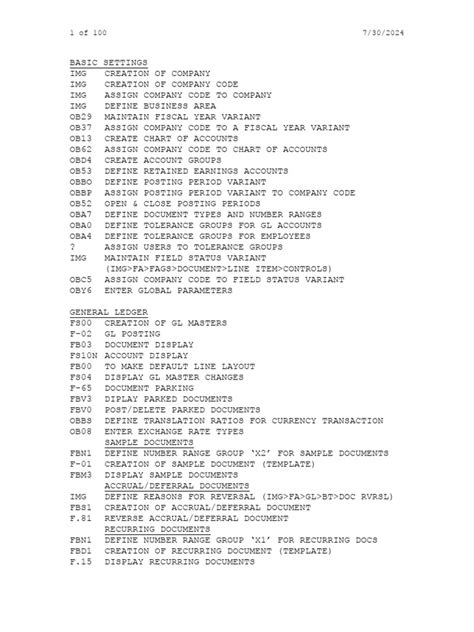 Sap Codes And Theory Vvimp Pdf Depreciation Payments