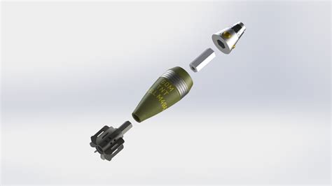 🐚 United States 60mm M49 He Mortar Shell・ 3d File For 3d Printing・cults