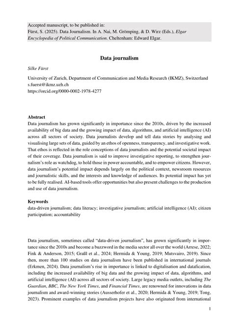Pdf Data Journalism