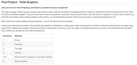 Solved Final Project Turtle Graphics Save Your Work As