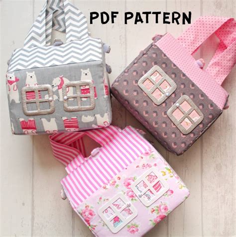 Pdf Dollhouse Pattern Tutorial Fabric Dollhouse Travel Etsy Fabric