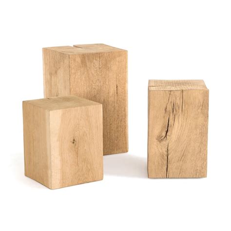 Merlin Solid Oak Block Side Table By La Redoute