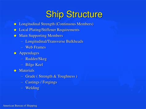 Ppt American Bureau Of Shipping Introduction To Abs Rules Powerpoint