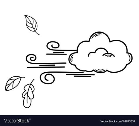 Wind With Leaves Windy Weather Forecast Vector Image On Vectorstock