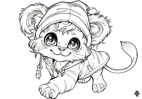 Printable Cute Lion Cubs Coloring Pages 2024 Free