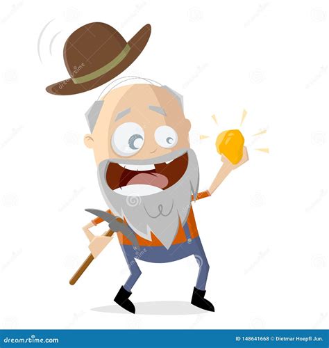 Gold Digger Miner Prospector Shield Cartoon Vector
