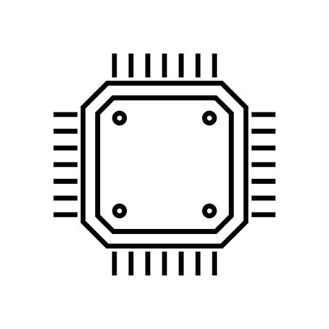 Central Processing Unit Icon Design Microchip Sign And Symbol