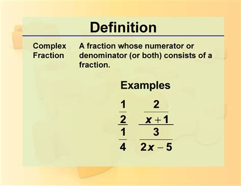 Definition Complex Fraction Media4math