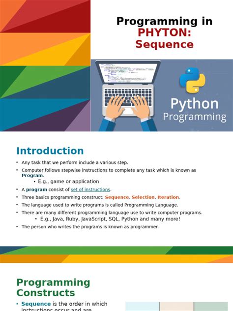 Programming In Phyton Sequence Pdf Computer Programming