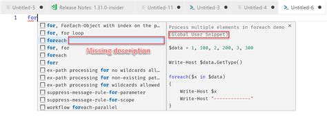 Inconsistent Snippet Name Listing Issue Microsoft Vscode GitHub