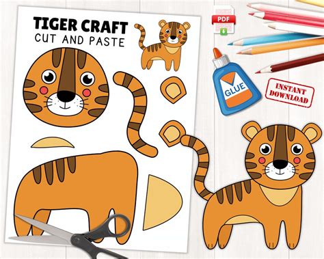 Tiger Craft Template Printable Paper Tiger Craft Color Cut And