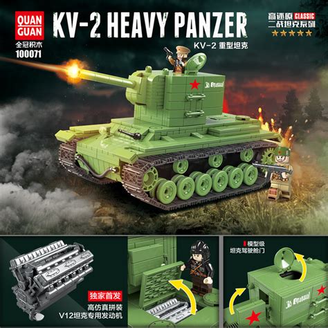 Jual Brick Quanguan 100071 Full Crown World Ii Kv 2 Soviet Heavy Tank