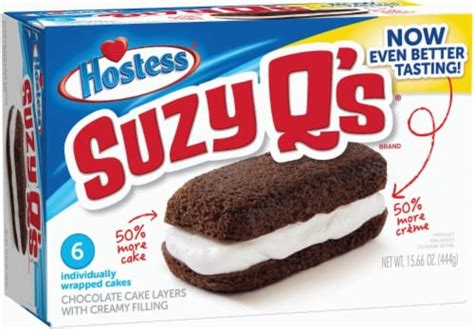 Hostess Suzy Qs Chocolate Cake Layers With Creamy Filling 6 Ct 15