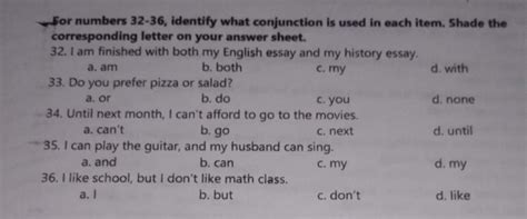 Identify What Conjunction Is Used In Each Items Brainlyph
