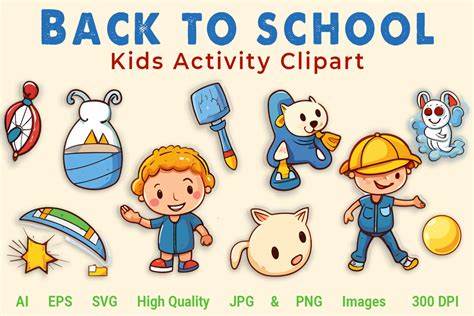 Back To School Vector Clipart Set Gráfico Por Stock Art · Creative Fabrica