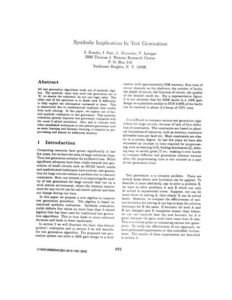 Pdf Symbolic Implication In Test Generation