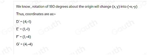 Solved Write The Coordinates Of The Vertices After A Rotation 180