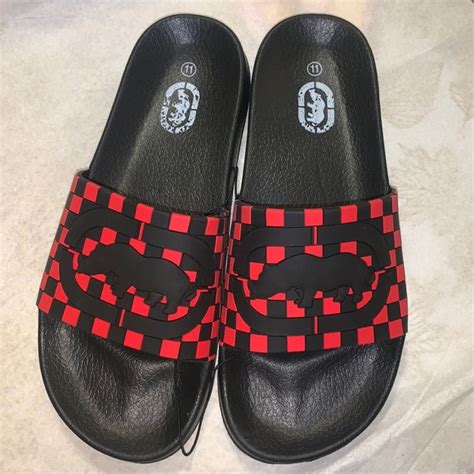 Ecko Unlimited Shoes Nwot Ecko Unltd Mens 3d Logo Red Slide Sandals