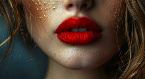 Ai Generated Red Lipstick Makes A Girl Look Gorgeous 37038619 Stock