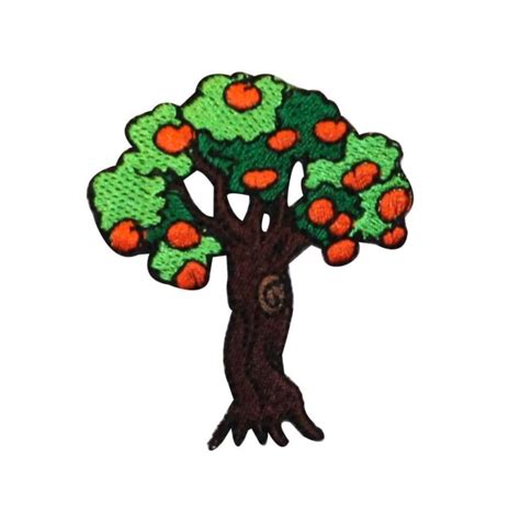 Id 1236w Orange Tree Patch Summer Fruit Grow Orchard Embroidered Iron
