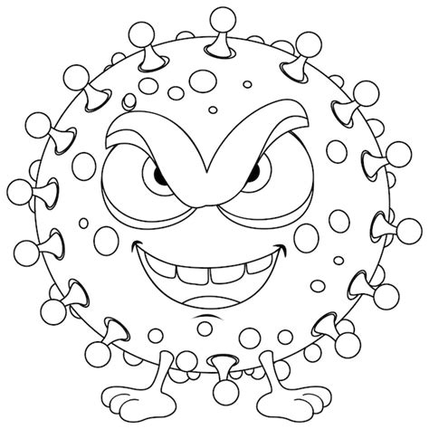 Premium Vector Germ Virus Monster Cartoon Character Outline