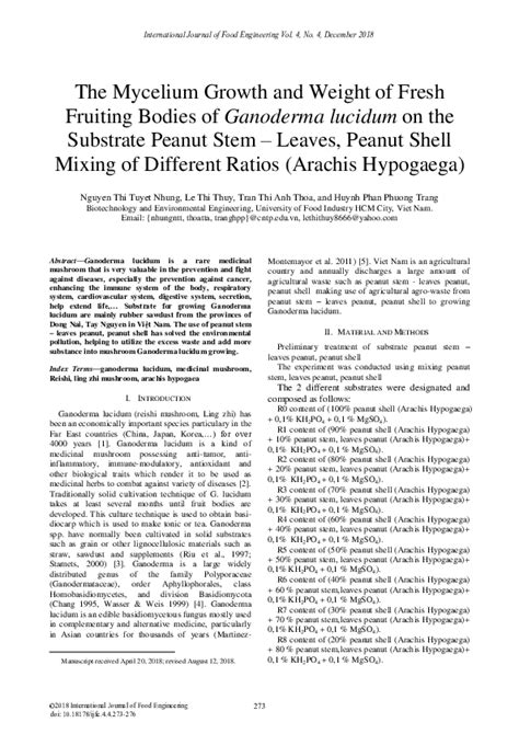 Pdf The Mycelium Growth And Weight Of Fresh Fruiting Bodies Of Ganoderma Lucidum On The