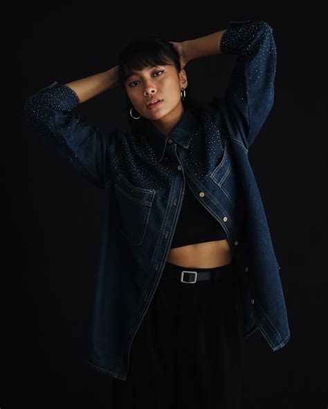 Balaria Denim Shirt Kode 158a Dark Blue Rubylicious