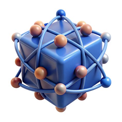 Networked Cube Abstract 3d Model Of Interconnected Spheres 54717386 Png