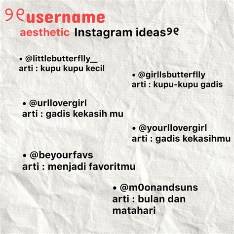 Username Name Ideas Aesthetic Tanda Nama Ide Nama Pengguna Kata