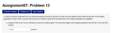 Solved Assignment07 Problem 13 Previous Problem Problem