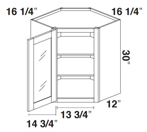 Monarch Grey Diagonal Corner Glass Wall Cabinets