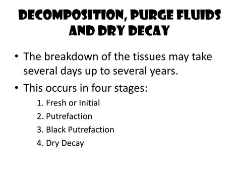 Ppt Forensic Entomology Unveiling The Stages Of Decomposition