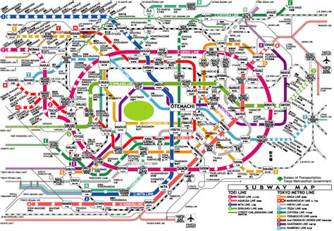 Tokyosubwaymap  Image 1024×710 Pixels 地下鉄路線図 日本旅行 バス路線図