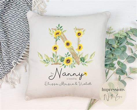 Personalised Nanny Cushion Grandma Nana Granny Nan Birthday T