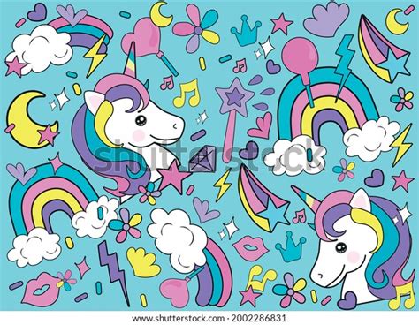 Unicorns Candy Raindbow Land Stock Vector Royalty Free 2002286831 Shutterstock