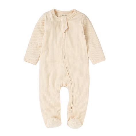 Boki Organic Cotton 2 Way Zipsuit Creme The Mom Archive