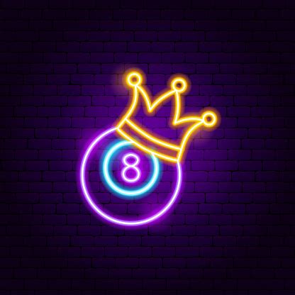 Eight Ball Neon Sign Stock Illustration Download Image Now Athlete
