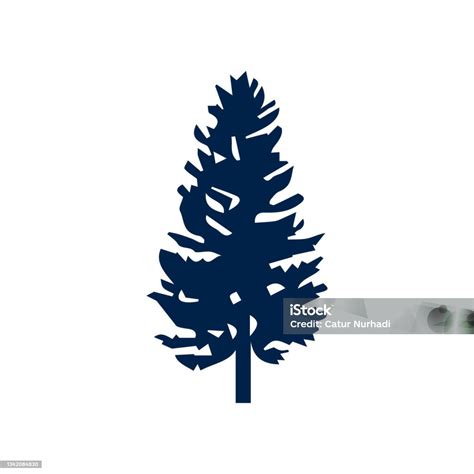 Tannenbaumsymbol Kiefernbaumlogovorlage Auf Weißem Hintergrund Isoliert