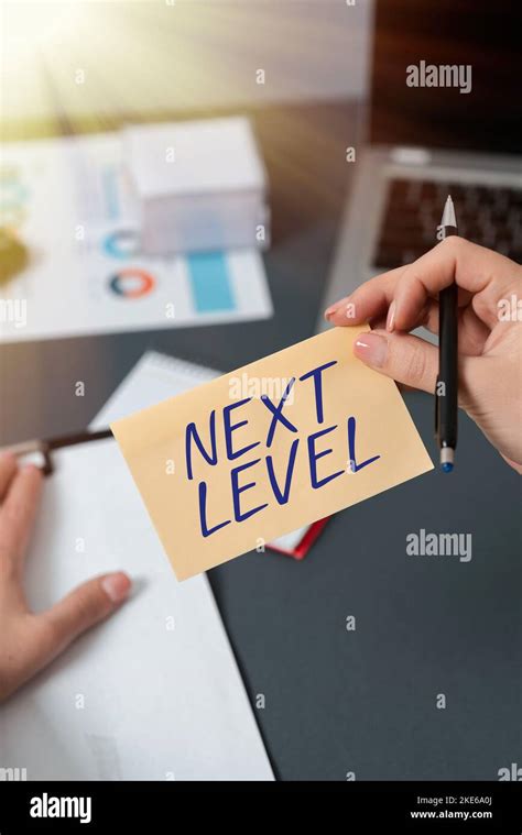 Writing Displaying Text Next Level Word Written On Having More Than