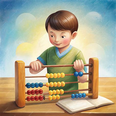 Premium Photo Boy Doing Math With Abacus