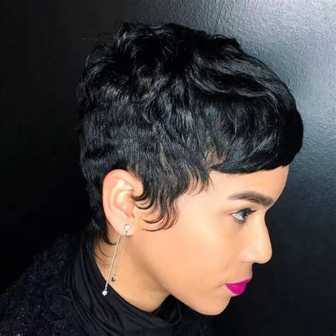 Short Pixie Cut Wigs For Black Women Natual Black Wave Pixie Wigs Human Hair Wig Ebay Short
