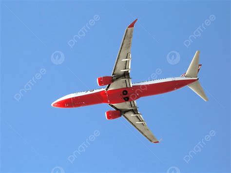 Red Plane Aeroplane Flying Takeoff Photo Background And Picture For