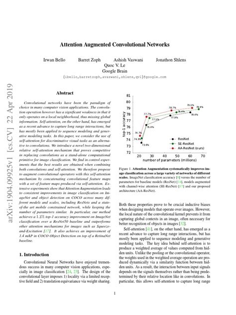 Attention Augmented Convolutional Networks Pdf Computer Vision Artificial Intelligence