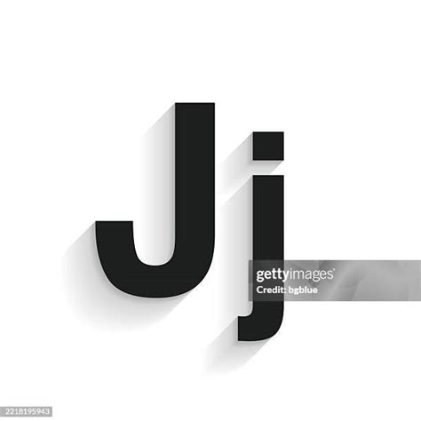 Letter J Uppercase And Lowercase Icon With Long Shadow On White