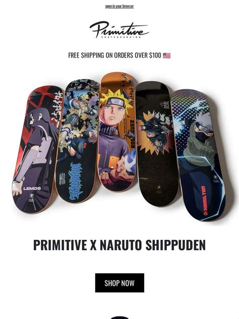 Primitive Skateboarding Naruto Shippuden Decks Milled