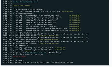 react build times out although the required file exists error enoent