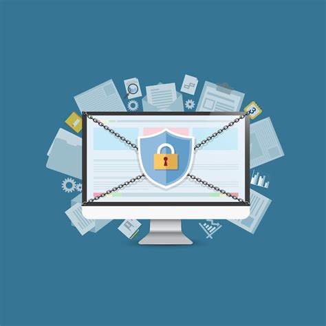 Premium Vector Concept Is Security Data Center Shield On Computer