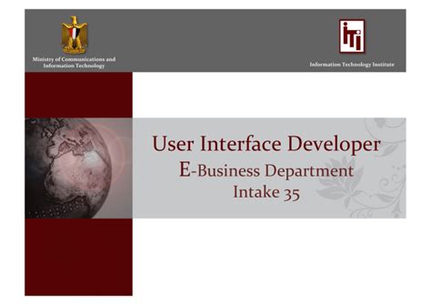User Interface Developer Information Technology Institute