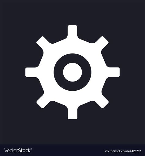 Cogwheel Dark Mode Glyph Ui Icon Royalty Free Vector Image